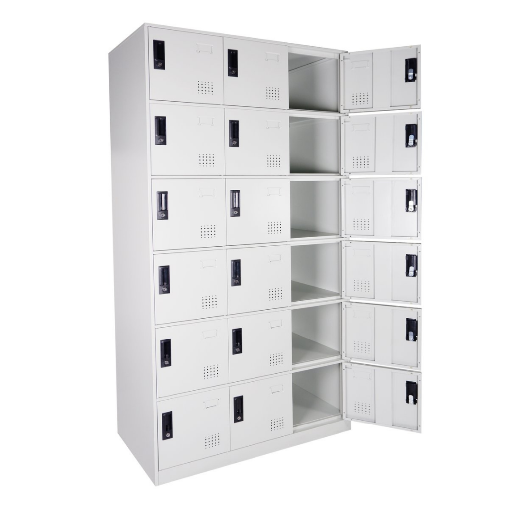 5-Layer Steel Cabinet with Glass Sliding Doors - Draf Office Furniture